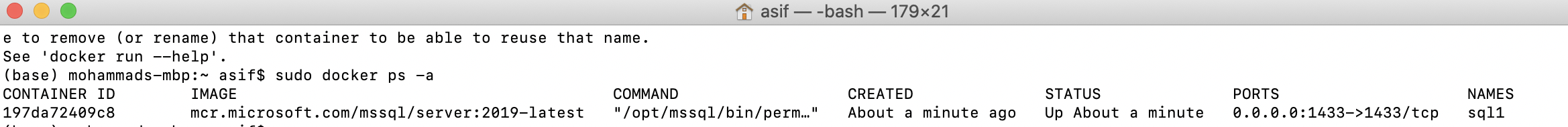 Connect MSSql Server on Mac with Azure Data Studio using Docker – BLOG