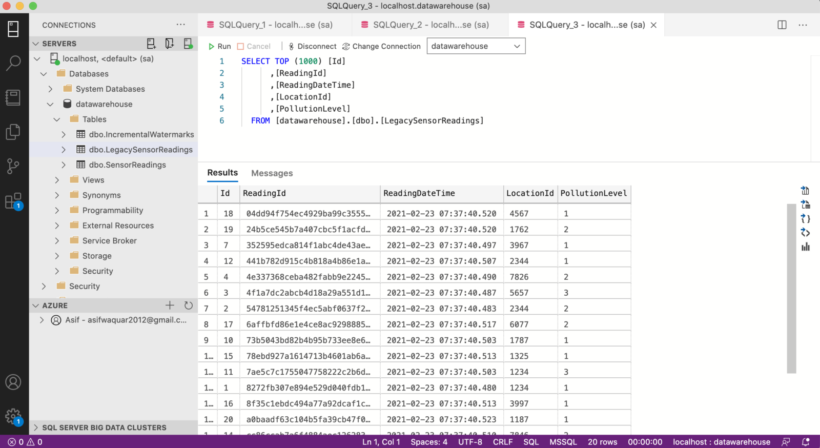 Connect MSSql Server on Mac with Azure Data Studio using Docker – BLOG