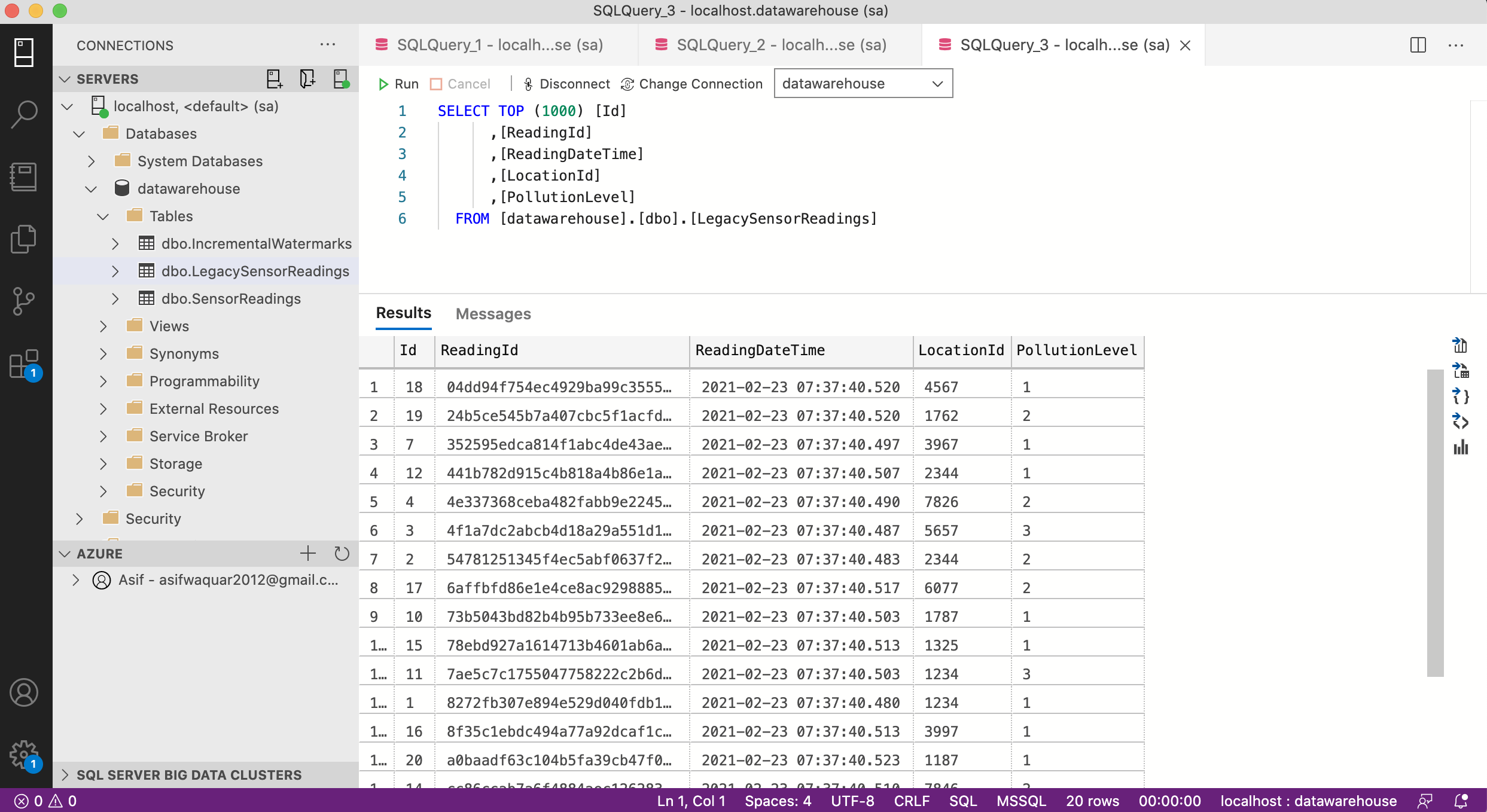 Connect MSSql Server on Mac with Azure Data Studio using Docker – BLOG