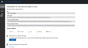 Run CosmosDB emulator locally using docker – BLOG