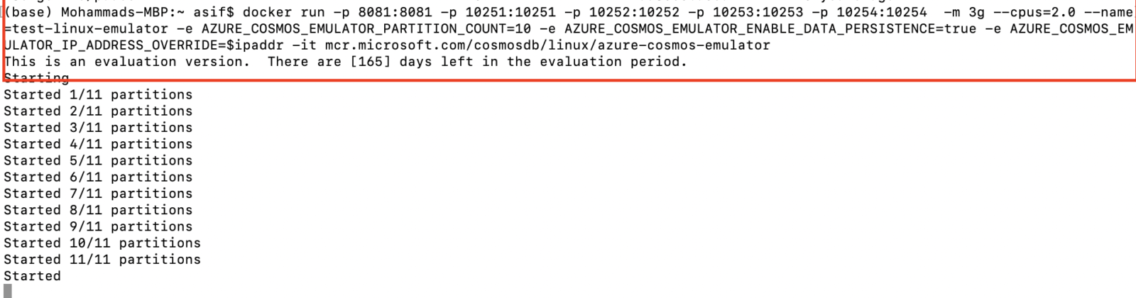 Run CosmosDB emulator locally using docker – BLOG