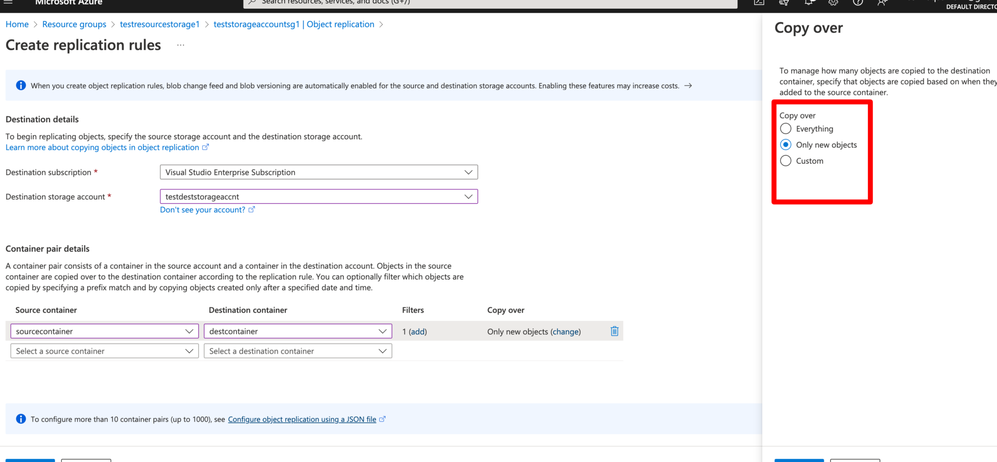Configuring Blob Object Replication Blog 2658