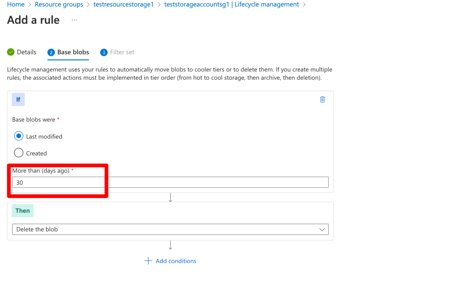 Expire Data Based On Age In Azure Blob Storage Blob Lifecycle