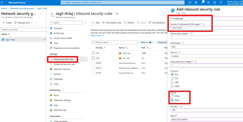 Block communication between Subnets in Azure – BLOG