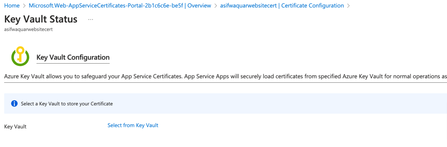 Export An App Service Certificate From Azure Key Vault And Setup Password To Use Azure Vmon